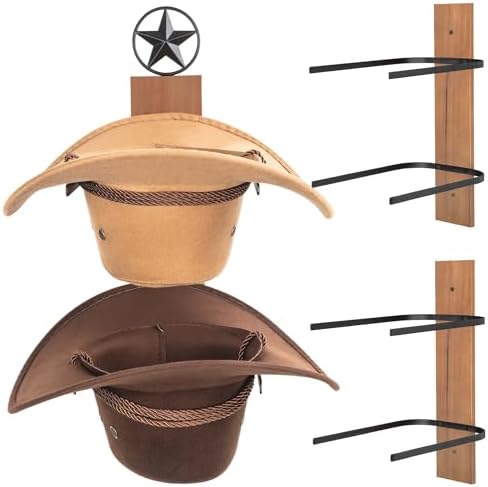 Amazon.com: YANGSHUO Western Cowboy Hat Rack Organizer: Wall Mount ...