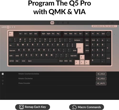 Keychron Q5 Pro ISO-UK-Layout Wireless QMK/VIA Mechanical Keyboard, 96% ...