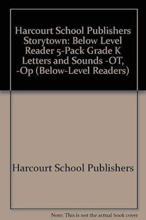 Storytown: Below-Level Reader 5-Pack Grade K Letters and Sounds -ot ...