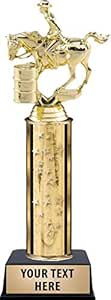 Amazon.com : Crown Awards 10.5" Rodeo Barrel Race Male Trophies, Gold ...