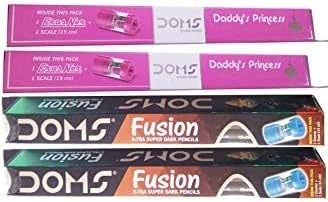 DOMS Two Daddy’s Princess AND Two Fusion X-tra Super Dark Pencil Sets ...