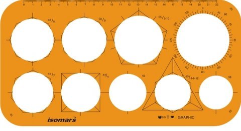 Isomars Metric Circle Circles Shapes Figure Symbols Drawing Drafting Template Stencil : Amazon ...