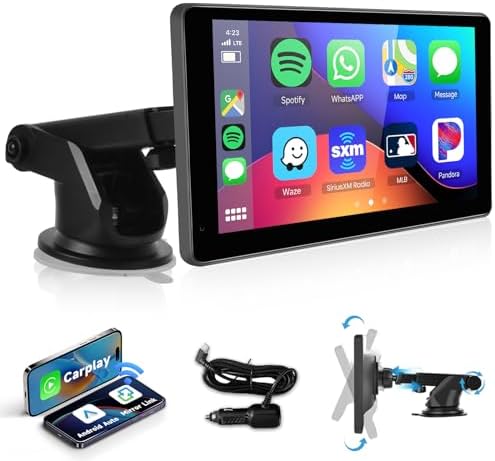 Amazon.com: Podofo Wireless CarPlay Car Screen, 7'' HD IPS Touchscreen ...