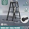 Ladders 14 FT, A Frame 4 Step Extension Ladder, Anti-Slip Multi ...