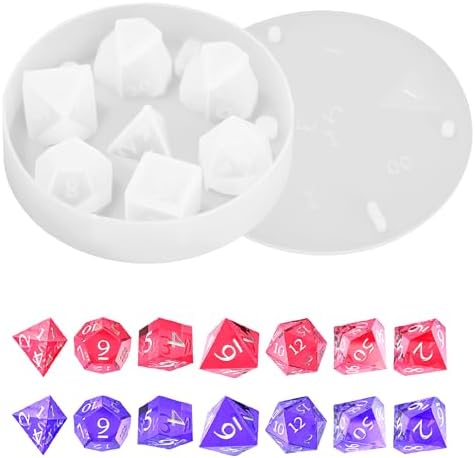 Amazon.com: DND Dice Mold for 7 Polyhedral Sharp Edge Dice Set ...