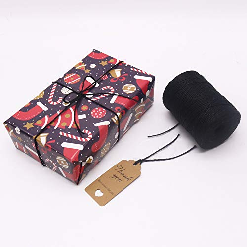 Snapklik.com : Vivifying 656 Feet Black Jute Twine, Natural 2mm Jute ...