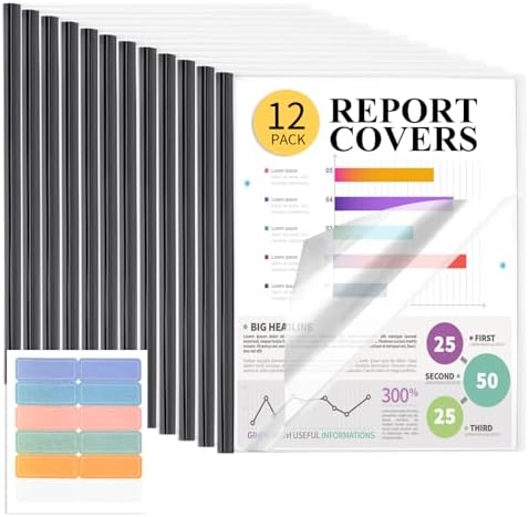 Utron 12 Pack Report Covers, 70 Sheet Capacity Presentation Folders ...