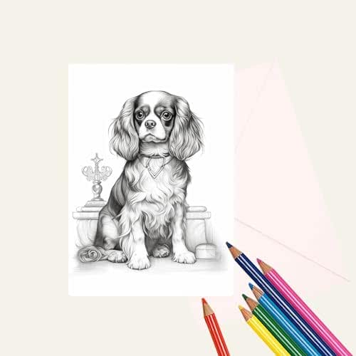 Amazon.com: Realistic Dogs Adult Coloring Greeting Cards, Set of 8 ...