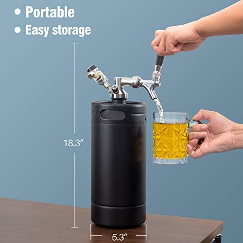 Frosty Beer Delight: TMCRAFT 128oz Growler Tap System with Cooler Jacket!