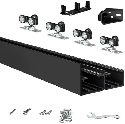 Johnson Hardware 111MD Multi-Slide 3-Door Hardware Set, 96 in. Long (94 ...