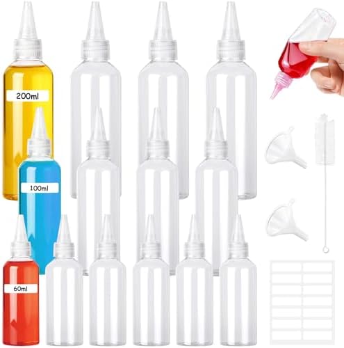 Sheryl&Rain 14 Pcs Squeeze Bottles with Nozzles(60ml/100ml/200ml ...