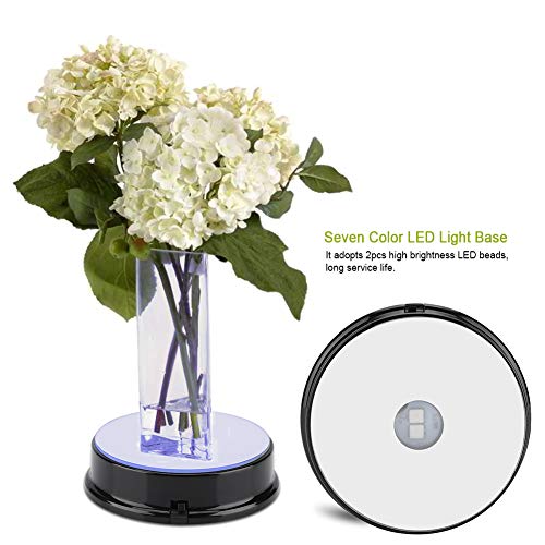 LED Display Base for Crystals Glass Art,Colorful Light Rotating Crystal ...