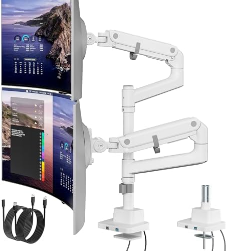 Amazon.com: Dual Monitor-Arm Heavy-Duty for 17-57-Inch Screens ...