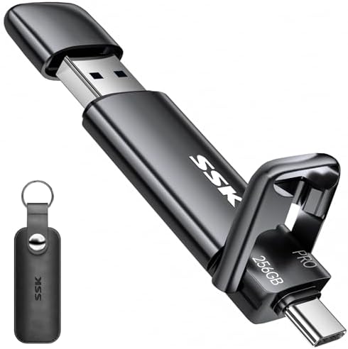 Amazon.com: SSK 256GB SSD USB C Stick up to 1000MB/s,Fast Thumb Drive ...