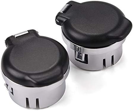 Amazon.com: LECWOF Set of 2 Plug Cover Cap 12V Chrome Replacement Power ...