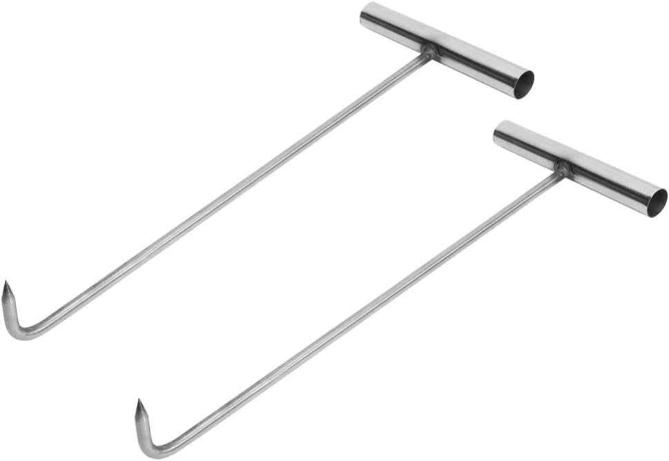 Amazon.com: GANAZONO 2pcs Manhole Cover Hook Stainless Steel T Style ...