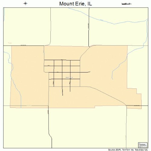 Large Street & Road Map of Mount Erie, Illinois IL - Printed poster ...