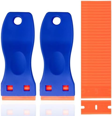 2PCS Plastic Scraper with 30PCS Plastic Razor Blades, Non Scratch Multi ...