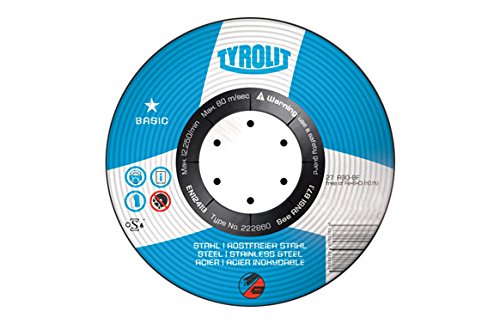 Tyrolit 297331 Basic Fastcut 2In1 Disco De Desbaste, 27, A30P-Bf, 178 X 6.0 X 22.23 Mm ...