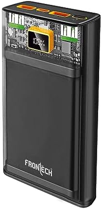 FRONTECH Power Bank 20000 mAh, 23W Fast Charging, Dual USB (Output ...