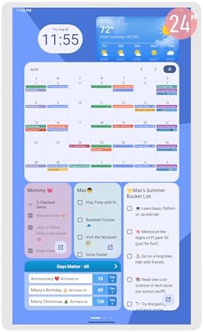 Amazon.com: Viewzio, Digital Calendar Wall Touch Screen, Wall Calendar ...