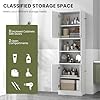 TANGZON 190CM Tall Kitchen Cupboard, 4-Door Storage Cabinet with ...