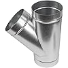 6" Inch Wye-Shape Ducting Splitter - 45 Degree Galvanized Steel 3-Way ...