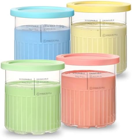 Amazon.com: For Ninja Creami Deluxe Pint Containers, Fit for CN501CO ...
