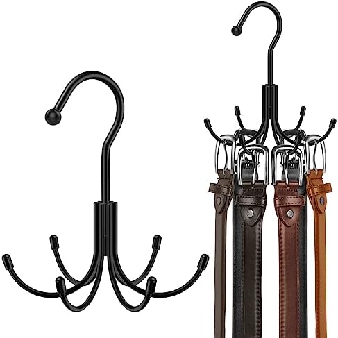 ZEDODIER Belt Hanger, Rotatable Belt Rack Closet Accessories Organizer ...