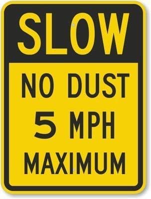 Amazon.com: New Metal Sign Aluminum Sign Slow No Dust 5 MPH Maximum ...
