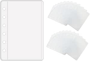 Amazon.com : 24pcs A7 Binder Pockets Zipless Cash Envelopes Binder ...