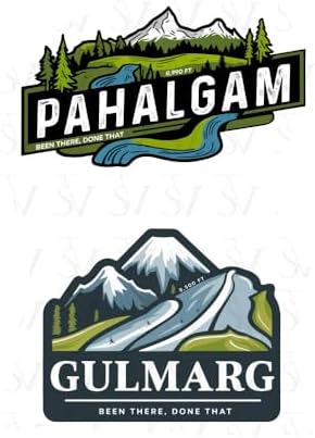 Stick The Vibe, Jammu & Kashmir, Pack of 2, Vinyl Stickers - Pahalgam ...