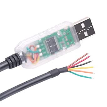 Amazon.com: 6FT USB to RS232 Serial Adapter Cable 6 Pin Wire End ...
