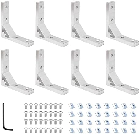 Amazon.com: SeekLiny 8Pcs 2020 Corner Brackets Set with 32Pcs M5 T Slot ...