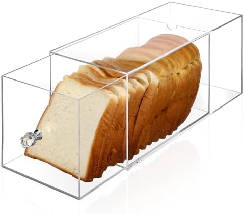 Amazon.com: RimCereal Clear Bread Box Acrylic Bread Storage Container ...