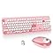 Amazon.com: GTSP Colorful Pink Wireless Keyboard and Mouse Combo ...