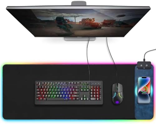 Amazon.com: WQBZSYY Gaming Mouse Pad 15W Wireless Charging RGB,LED ...
