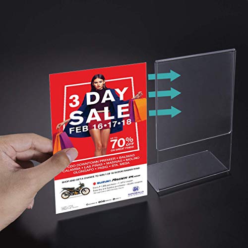 Snapklik.com : Slant Back Acrylic Sign Holder 8.5 X 11, Pack Of 12 ...