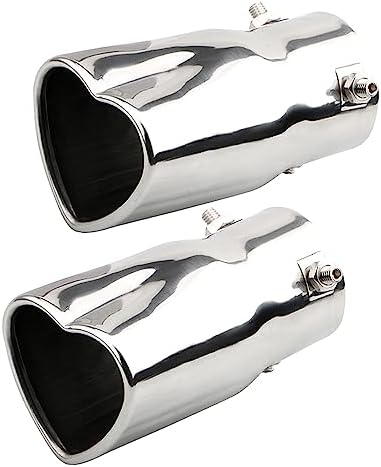 Amazon.com: 2.4 inch Inlet Heart Shaped Universal Car Exhaust Muffler ...