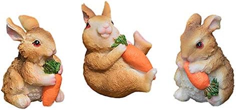 Amazon.com: MUAMAX Easter Bunnies Rabbit Figurines Fairy Garden ...
