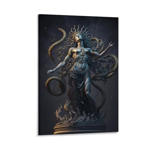 Greek Mythology Art Poster Medusa The Gorgon Artworks Canvas Poster ...