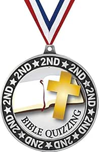 Amazon.com : Bible Quiz Second Place Medals, 2 3/4" Silver Bible ...