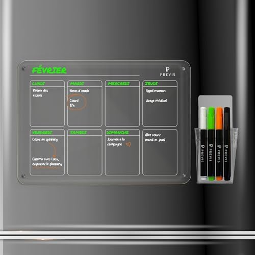 Langaelex Lot de 2 Tableau Magnetique Frigo A4 (30 x 20cm), Planning ...