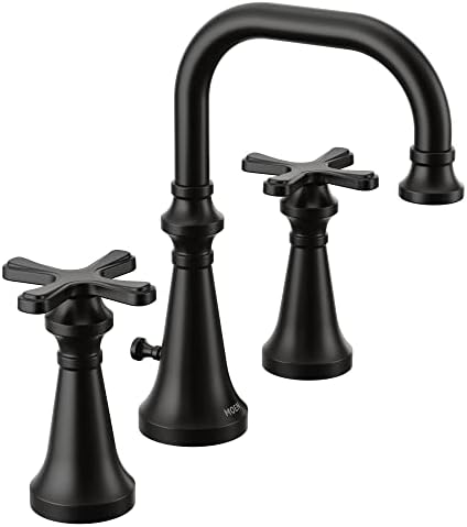 Moen T6142BL Gibson Two Handle 8-Inch Widespread High Arc Modern ...