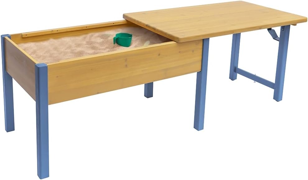 Amazon.com: BIRASIL Wooden Sensory Tables with Folding Lid, Activity ...