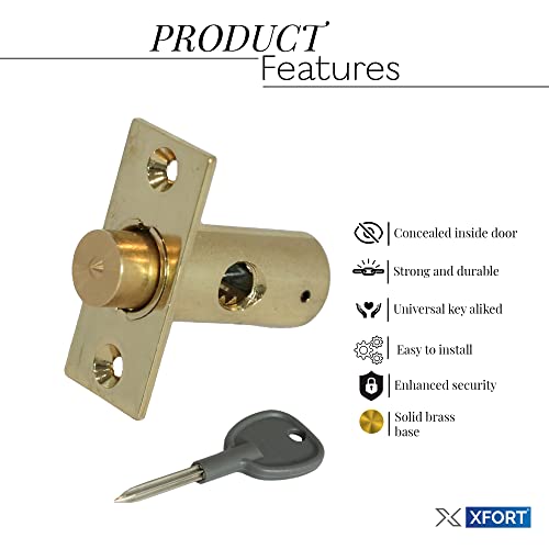 XFORT 2 Pack 35mm, Polished Brass Mortice Window Rack Bolts with 2 Star ...