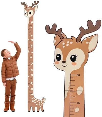 Amazon.com: Wooden Reindeer Height Chart for Kids, Wooden Christmas ...