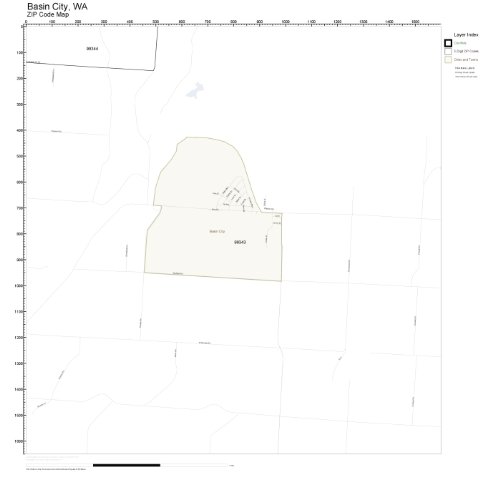 ZIP Code Wall Map of Basin City, WA ZIP Code Map Not Laminated: Amazon ...