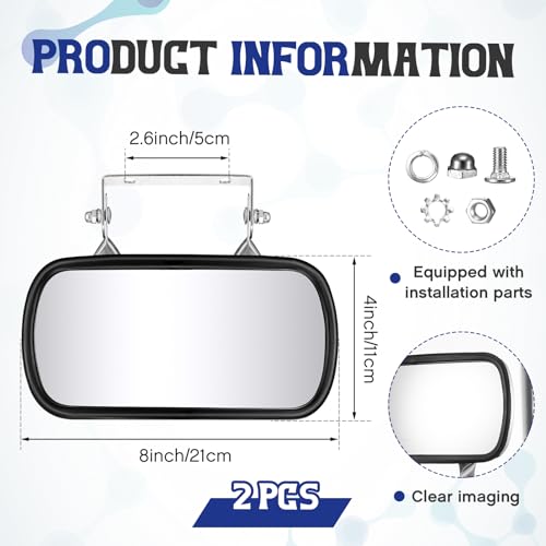 Snapklik.com : 2 Pcs 8 X 4 Stainless Steel Rectangular Convex Mirror U ...