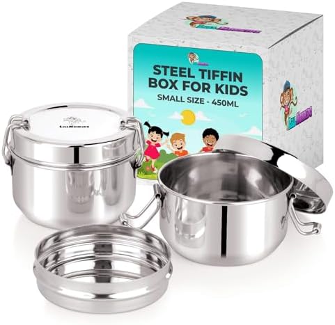 Buy LiLLMONKiDZ Stainless Steel Lunch Box for School Boys & Girls Set ...
